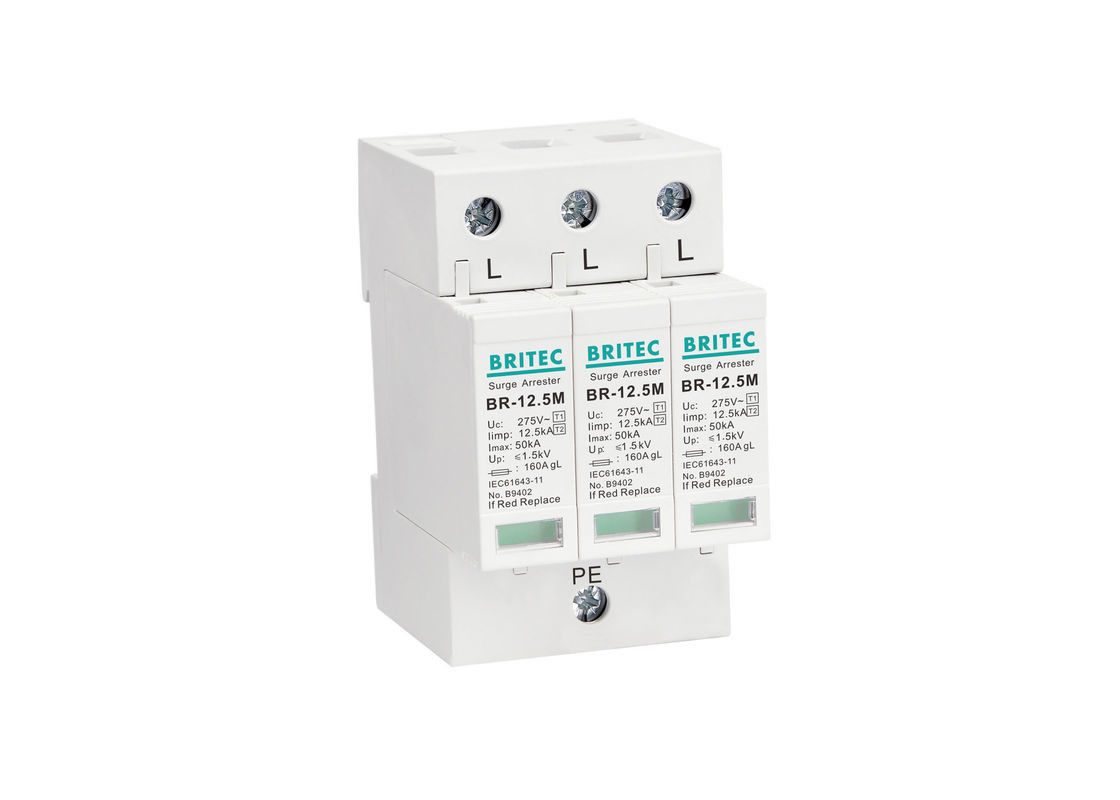 ไฟฟ้า IEC61643-1 320V 12.5kA Spd อุปกรณ์ป้องกันไฟกระชาก